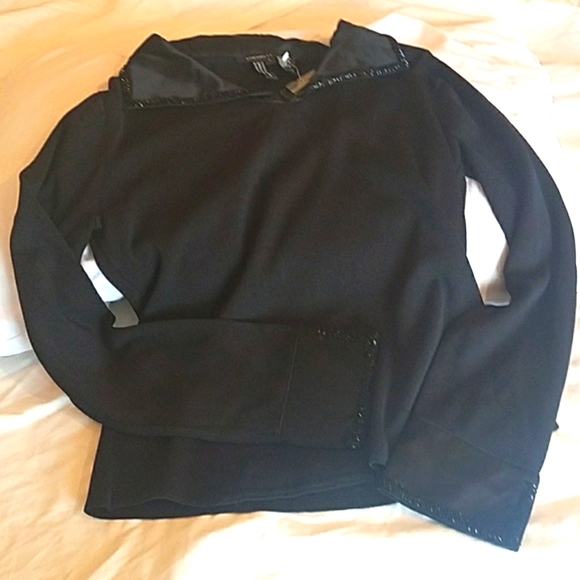 Michelle Nicole | Tops | Michelle Nicole Formal Black Beaded Knit Long ...